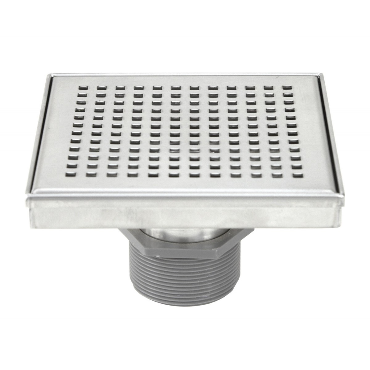 Shower Square Drain 6 Inch – Square Checker Pattern Grate – Brushed 304 ...