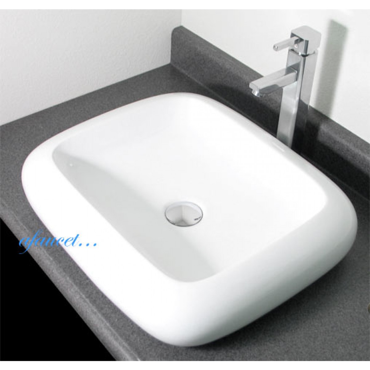Rounded Edge Rectangular Porcelain Ceramic Countertop Bathroom Vessel ...