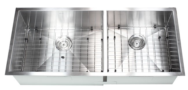 42 Inch Stainless Steel Undermount 60/400 Double Bowl Kitchen Sink Zero ...
