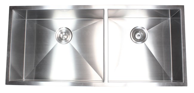 42 Inch Stainless Steel Undermount 60/400 Double Bowl Kitchen Sink Zero ...