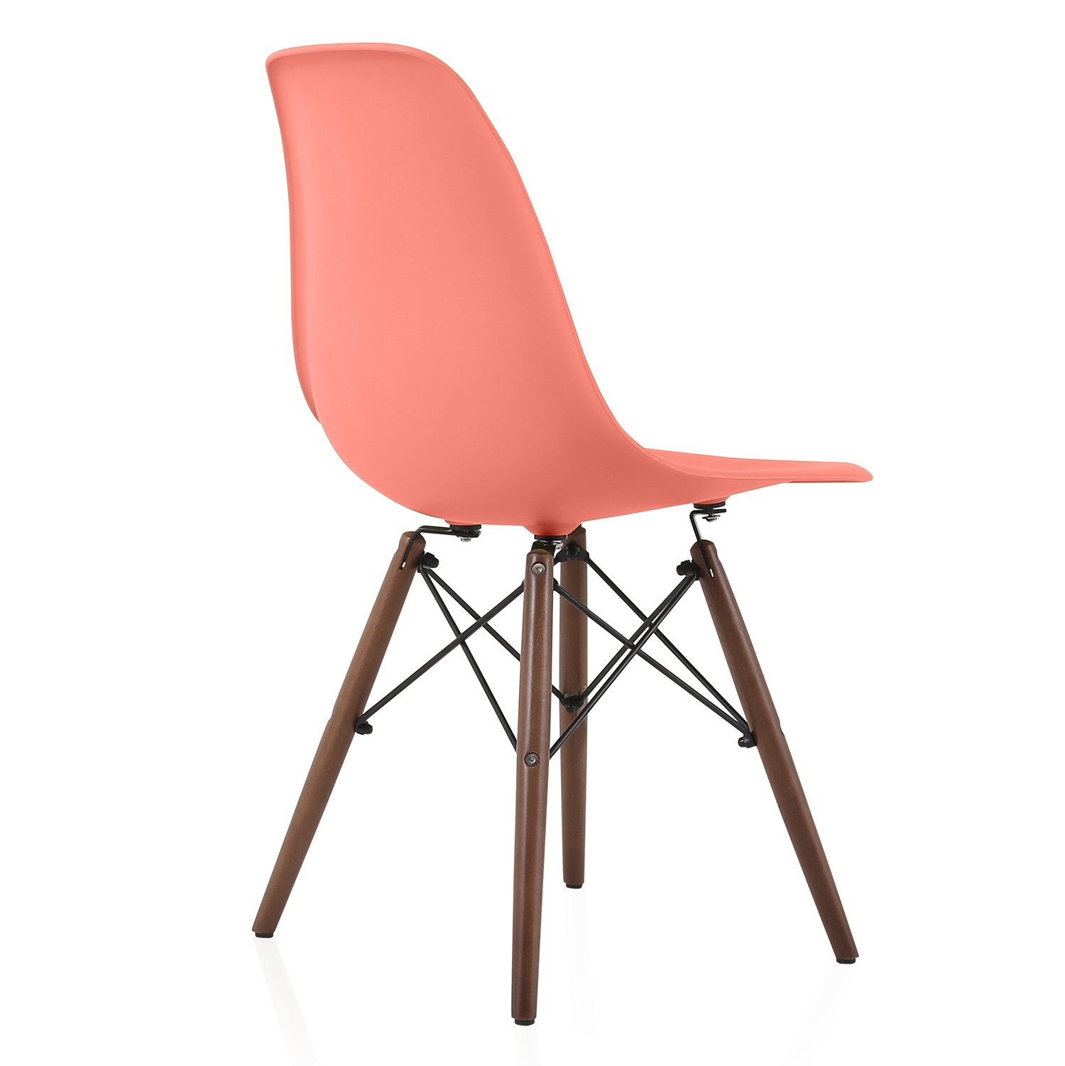 Nature Series PEACH DSW Molded Plastic Dining Side Chair Dark Walnut ...